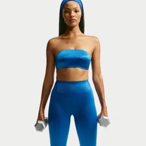 Nike Skims Satin Shine High-waisted Bonded 26" Leggings - Blue