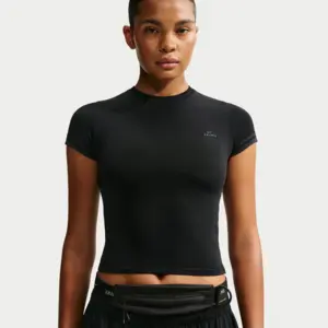 Nike Skims Stretch Knit Cropped Crew-neck Top - Black