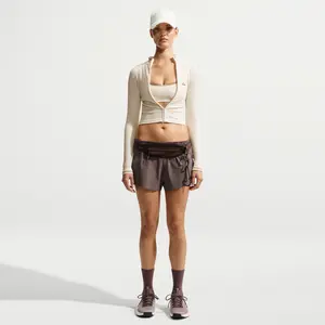Nike Skims Ribbed Seamless Cropped Full-zip Jacket