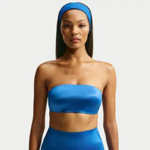 Nike Skims Satin Shine Convertible Bandeau Bra - Blue