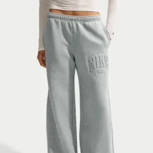 Nike Studio Fleece Medium Weight Mid-rise Wide-leg Pants - Grey