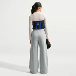 Nike Studio Fleece Medium Weight Mid-rise Wide-leg Pants - Grey