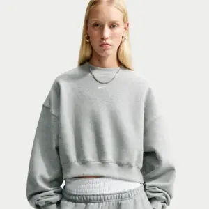 Nike Studio Fleece Oversized Cropped Crew - Grey