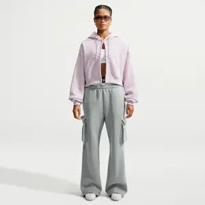Nike Studio Fleece Medium Weight Oversized High-rise Cargo Pants - Grey
