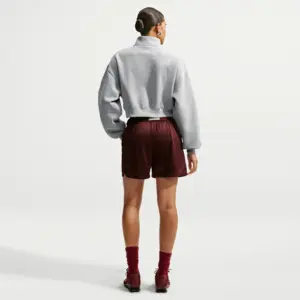 Nike Studio Fleece Medium Weight Oversized 1/4-zip Cropped Top - Grey