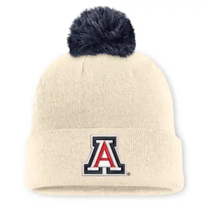 Nike Arizona Campus Prep Script Cuffed Pom Beanie - Brown