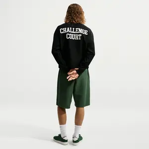 Nike Club Rules French Terry Crew-neck Sweatshirt - Black