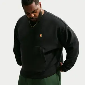 Nike Club Rules French Terry Crew-neck Sweatshirt - Black
