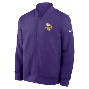 Nike Minnesota Vikings Sideline Nfl Full-zip Bomber Jacket - Purple