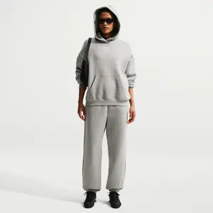 Nike Studio Fleece High-rise Oversized Cuffed Pants - Grey