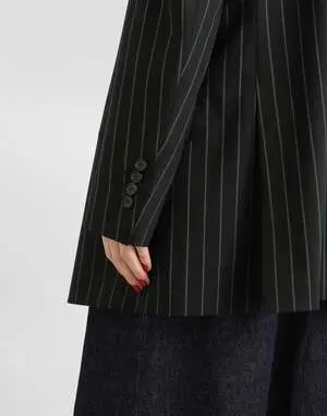 Dolce & Gabbana Double-breasted Jacket In Pinstripe Wool