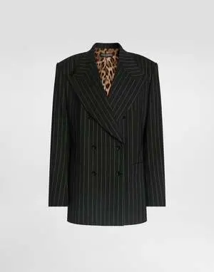 Dolce & Gabbana Pinstripe Wool Double-breasted Jacket