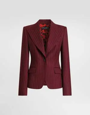 Dolce & Gabbana Single-breasted Pinstripe Wool Jacket