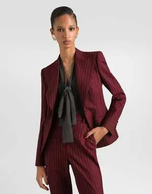 Dolce & Gabbana Single-breasted Pinstripe Wool Jacket