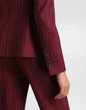 Dolce & Gabbana Single-breasted Pinstripe Wool Jacket