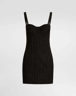 Dolce & Gabbana Pinstripe Wool Dress