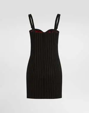 Dolce & Gabbana Pinstripe Wool Dress