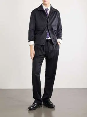 Dolce & Gabbana Sartoriale Straight-leg Pleated Wool-blend Trousers