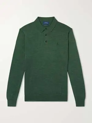 Polo Ralph Lauren Logo-embroidered Wool Polo Sweater - Green