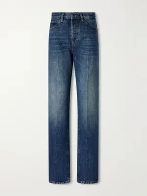 FRAME The Sotheby's Vertical High-rise Straight-leg Jeans - Blue