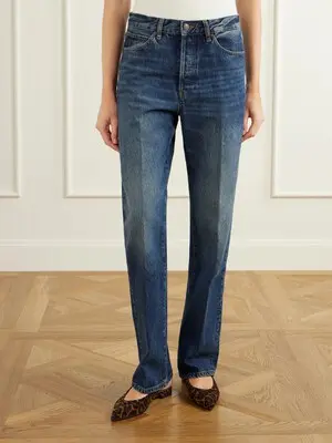 FRAME The Sotheby's Vertical High-rise Straight-leg Jeans