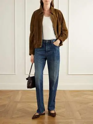 FRAME The Sotheby's Vertical High-rise Straight-leg Jeans
