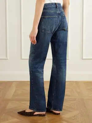 FRAME The Sotheby's Vertical High-rise Straight-leg Jeans