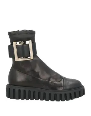 ROGER VIVIER Leather Ankle Boots With Buckle Detailing