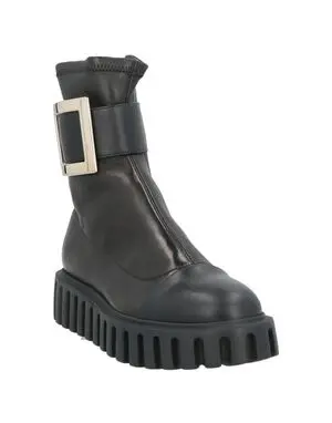 ROGER VIVIER Leather Ankle Boots With Buckle Detailing