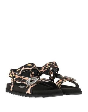 ROGER VIVIER Leopard Print Crystal Embellished Sandals