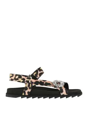 ROGER VIVIER Leopard Print Crystal Embellished Sandals