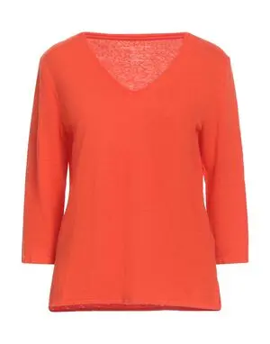 Majestic Filatures Linen & Elastane V-neck 3/4 Sleeve T-shirt