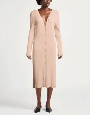 TWINSET Midi Dress Sand Size Viscose, Polyamide, Metallic Polyester