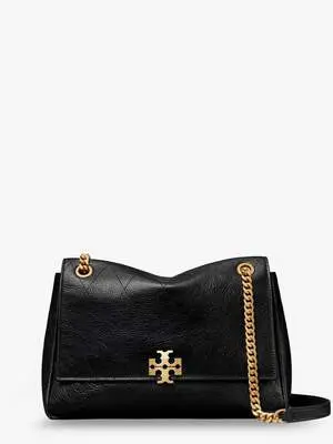 Tory Burch Charlie Leather Shoulder Bag - Black