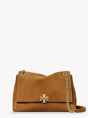 Tory Burch Charlie Suede Shoulder Bag - Brown