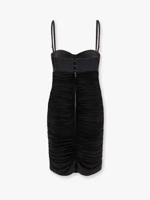 Dolce & Gabbana Viscose Blend Dress With Bra Detail - Black