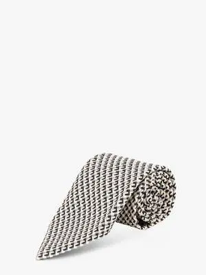 TOM FORD Silk Tie With Geometric Pattern - Black