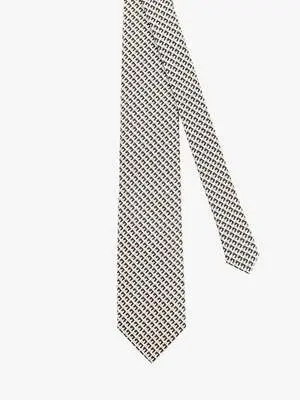 TOM FORD Silk Tie With Geometric Pattern