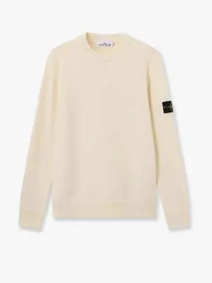 Stone Island Virgin Wool Blend Sweater - White