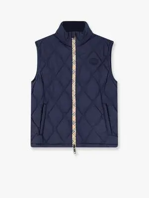Burberry Acresford Sleeveless Padded And Quilted Jacket - Blue
