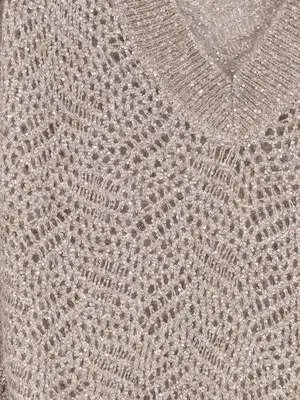 Brunello Cucinelli Mohair Blend Sweater With Dazzling Pattern