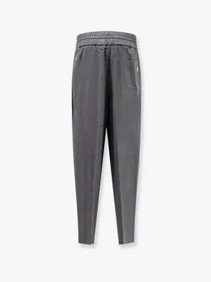 AMI Paris Virgin Wool Trousers With Elastic Waistband And Drawstring