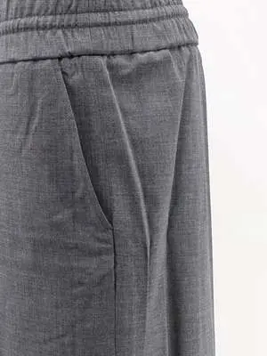 AMI Paris Virgin Wool Trousers With Elastic Waistband And Drawstring