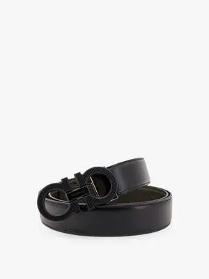 FERRAGAMO Reversible Leather Belt With Gancini Buckle