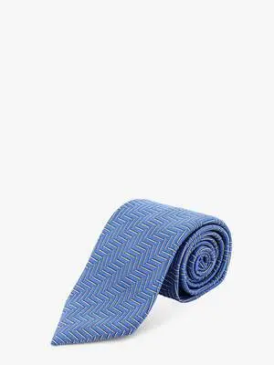 TOM FORD Silk Tie With Geometric Pattern - Blue