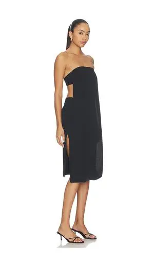 EAVES Brynn Polished Crepe Midi Dress