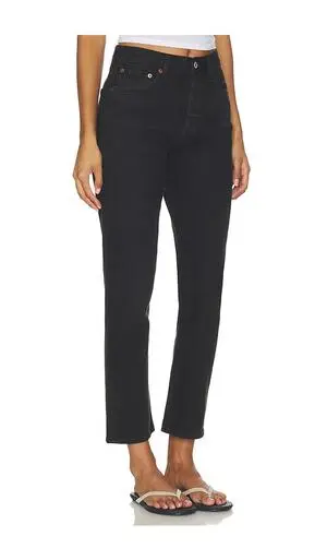AGOLDE Riley Crop In Black