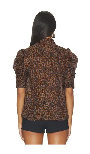 FRAME The Gillian Top In Brown