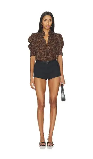 FRAME The Gillian Top In Brown