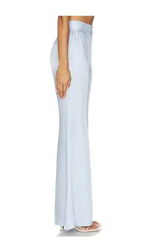FLEUR DU MAL Luxe Twill Flare Pant In Baby Blue